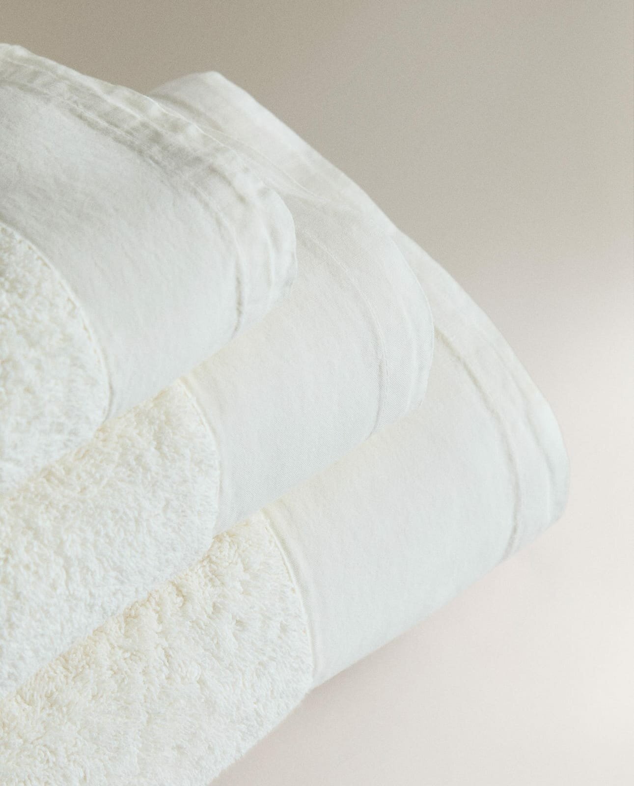 Полотенце для ванной ZARA HOME с льняной каймой, слоновой кости, 50x90 см 2517/013/741-35