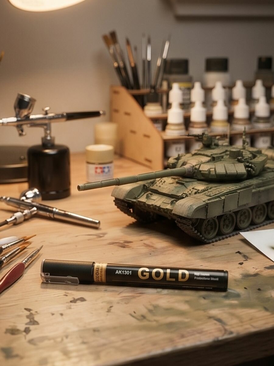 Маркер AK Interactive Metallic Liquid Marker - Gold — фото 1