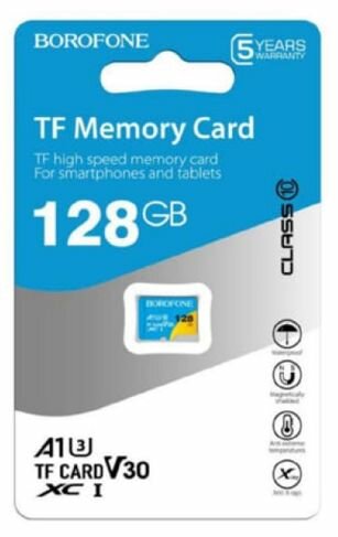 Карта памяти Borofone Micro SD, 128gb, class10