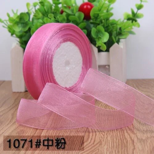 Мerylover ленты органза 2,5 см 45 м in pink