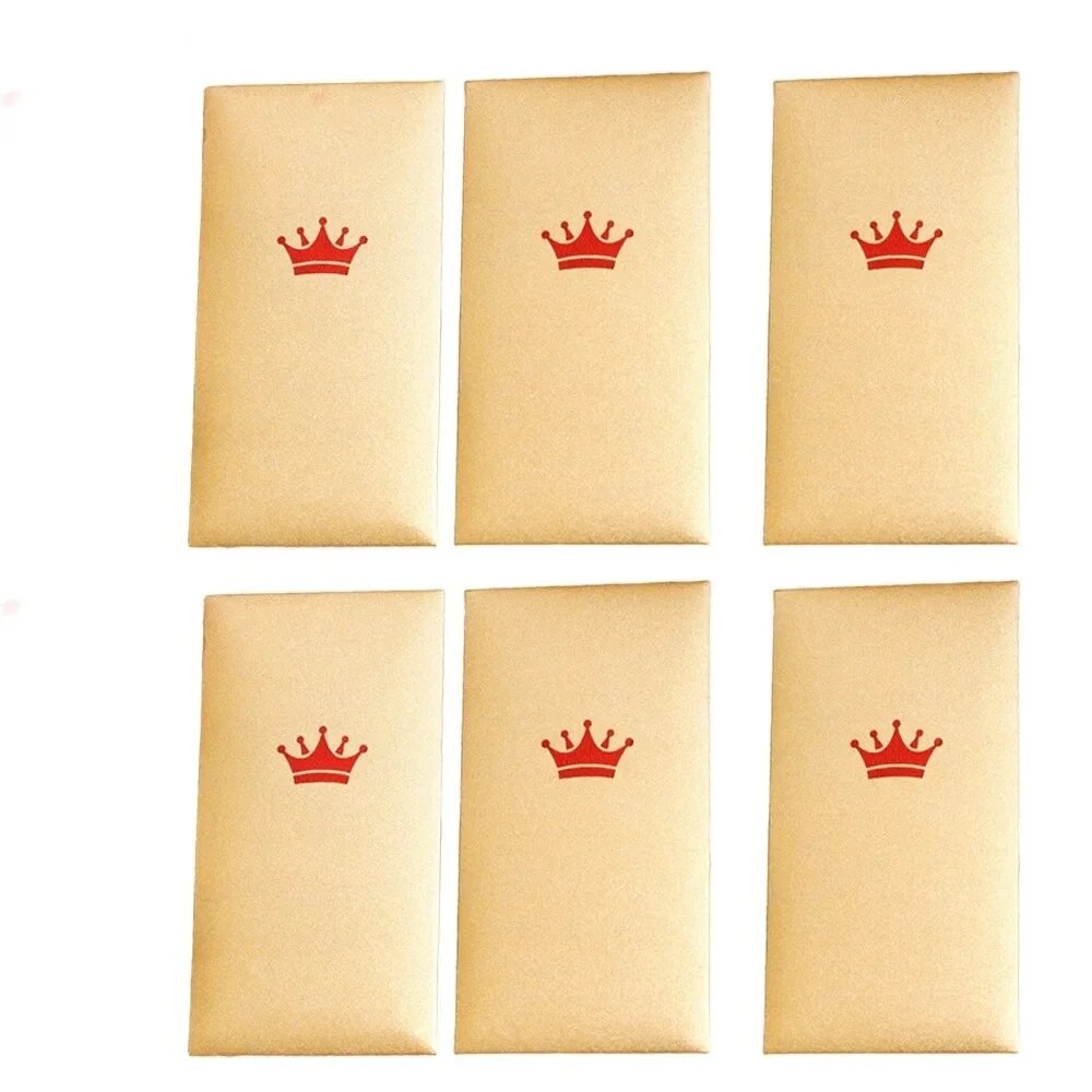 Новогодние красные конверты 6 шт. Gold 02