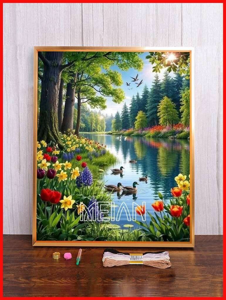 MEIAN Набор для вышивания, 30x40CM, 11CT, 40 цветов
