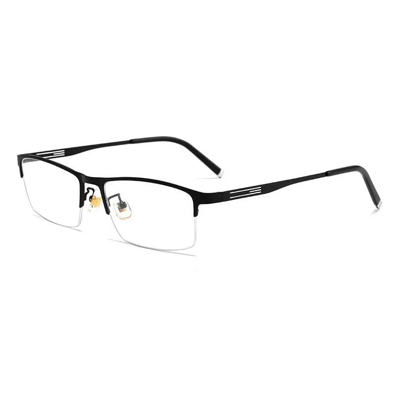 Gmei Optical полуободковые очки из титанового сплава для мужчин Black, Белый, Черный