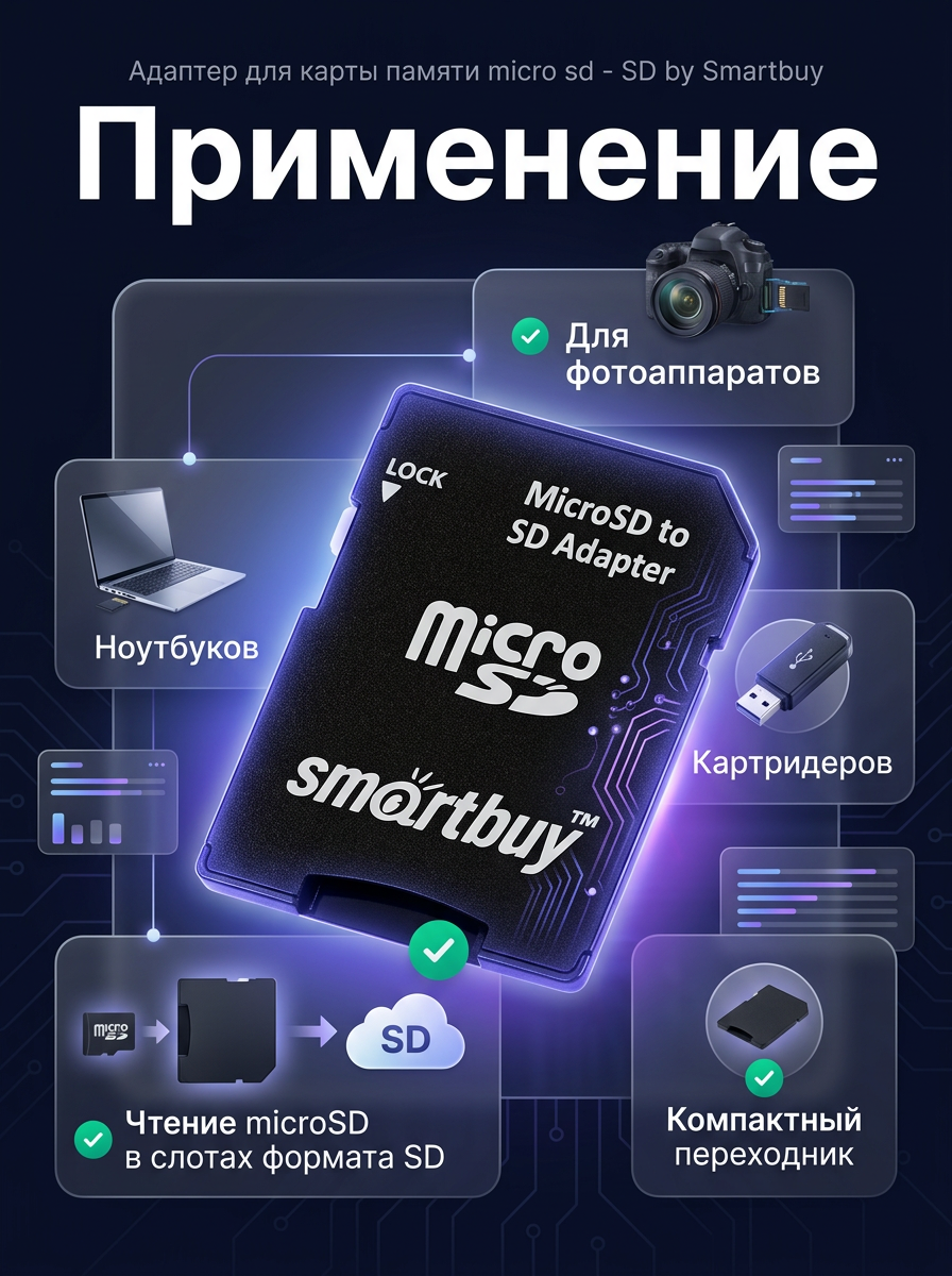 Адаптер для карты памяти micro sd - SD — фото 1
