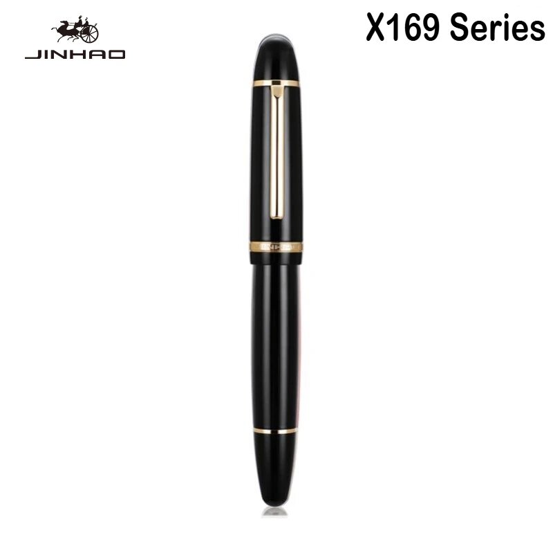 Лимитированная перьевая ручка Jinhao X169 матовая черная EF/F/M Черный, EF (0.38mm), Black Gold
