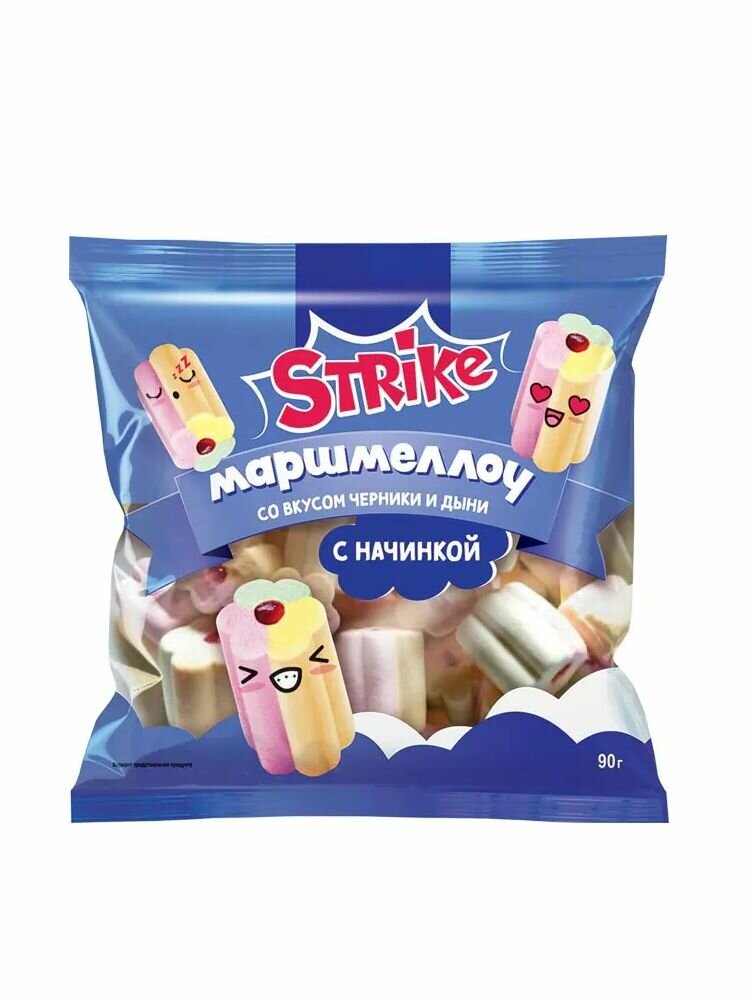 Strike Маршмеллоу Jam со вкусом черники и дыни, 90 гр