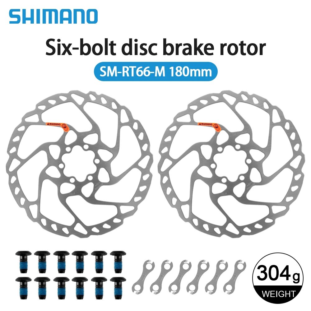 Дисковые тормозные роторы Shimano RT26/RT56/RT66 160/180 мм 6 болтов 2pcs RT66-M 180