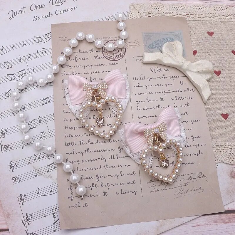 Набор заколок для волос 260209-6 Розовый, soft pink heart