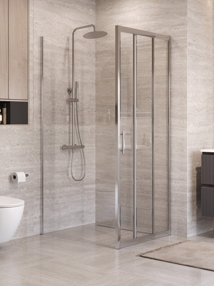 Душевой уголок BelBagno Формат (Uno) 195-AHF-31-90/100-C-Cr профиль хром, стекло прозрачное