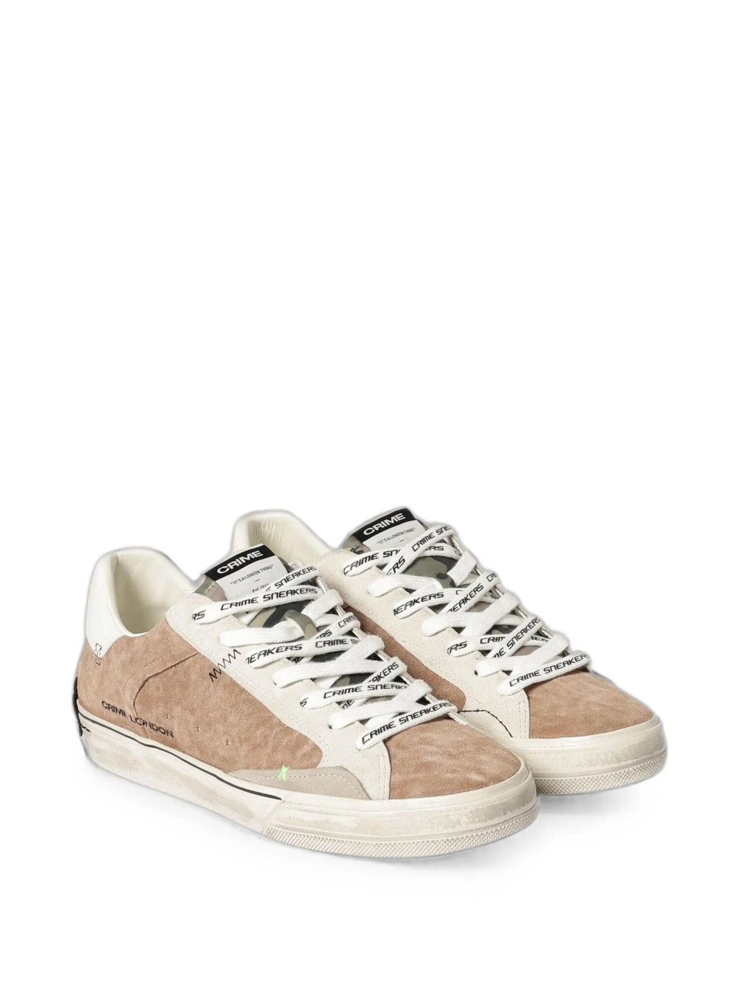 Кроссовки Crime London Deconstructed suede sneakers, размер 42, коричневый/серый/оранжевый — фото 1