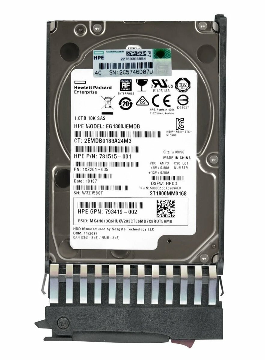 Жесткий диск HP 1,8TB 10000 SAS 2.5" HDD 793419-002