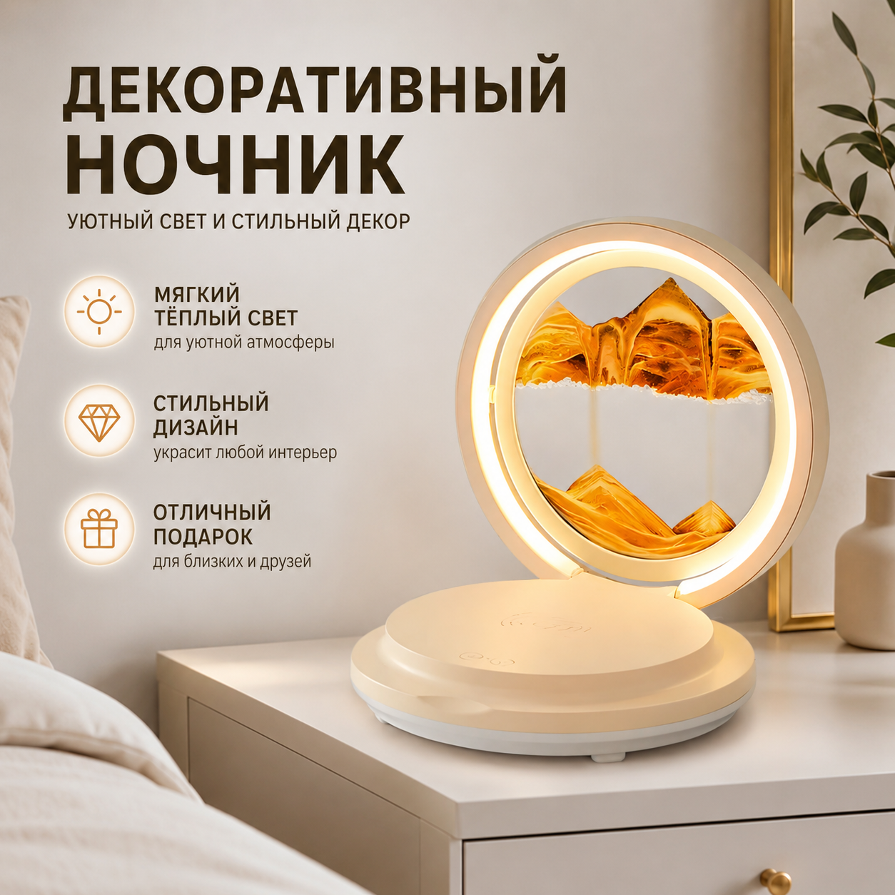 Многофункциональная настольная лампа , беспроводная зарядка / плавное затемнение / аудио по Bluetooth
