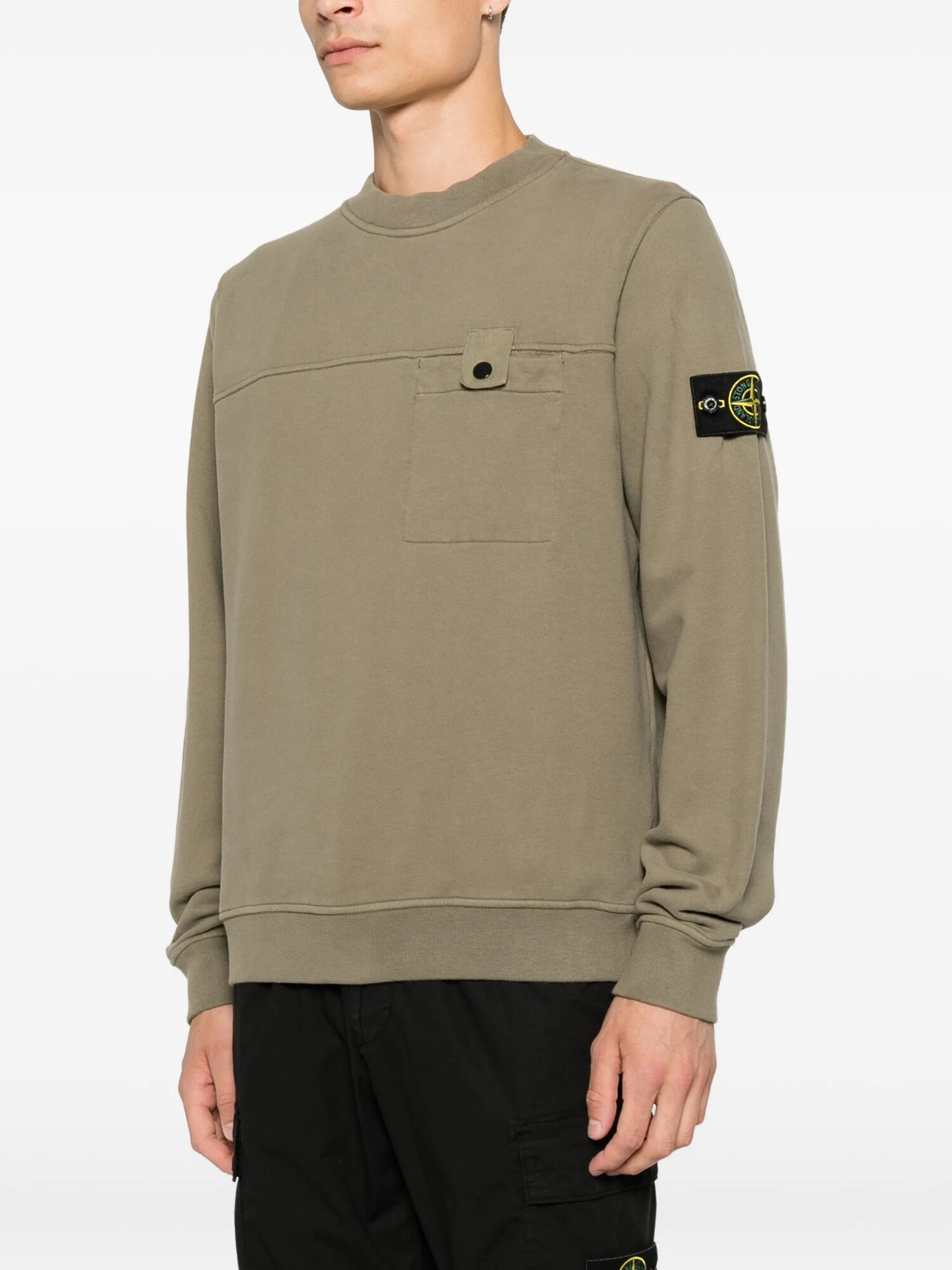 Толстовка Stone Island Logo-patch chest-pocket sweatshirt, размер L — фото 1