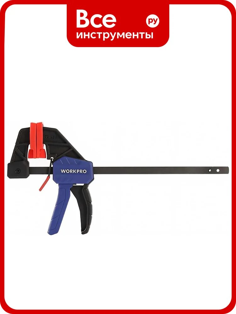 Быстрозажимная струбцина WORKPRO WP232034, рычажный тип, из нейлона, для работы с древесиной, профессионального класса