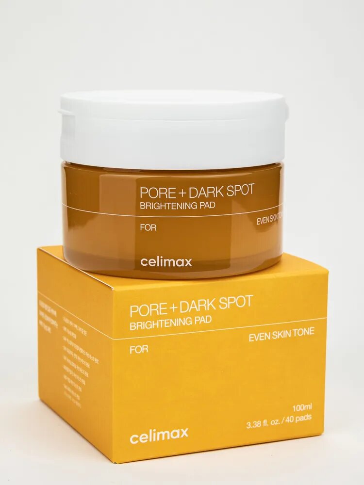 Осветляющие пэды Celimax Pore+Dark Spot Brightening Pad для выравнивания тона и рельефа кожи 40 шт