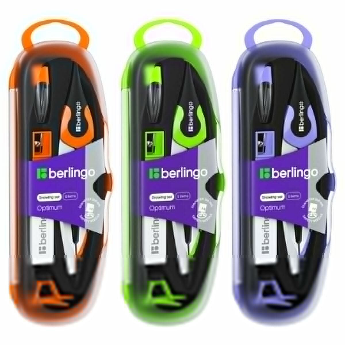 Готовальня 5 предметов Berlingo Optimum, пластиковый футляр (DS_00505), 12 уп.