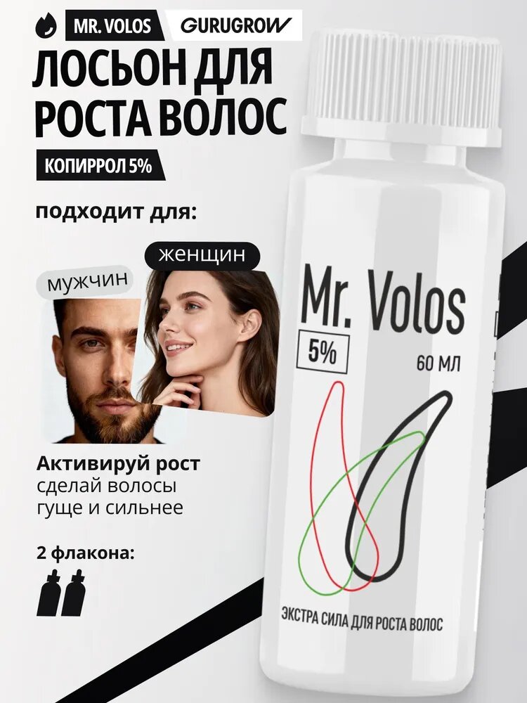 Средство для роста волос и бороды 2 флакона