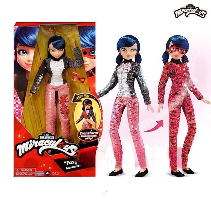 Кукла "Miraculous" Леди Баг, белая, черная, красная, высота 27 см