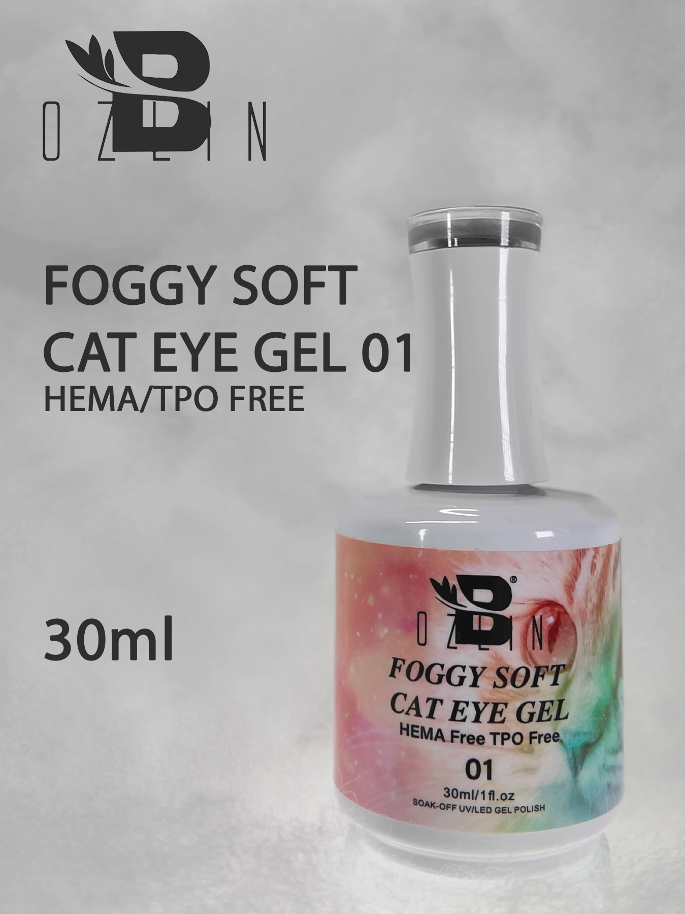 Гель-лак "FOGGY SOFT CAT EYE №01", для маникюра, кошачий глаз, 30мл BOZLIN