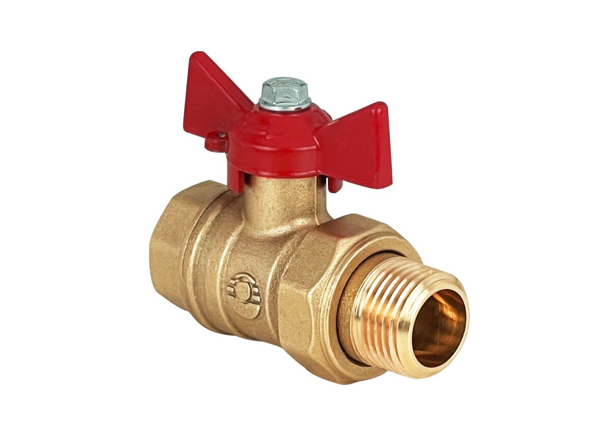 Кран шаровой с американкой 1/2" (внутр.-наруж.) DELTA PRO, ручка-бабочка Valfex.