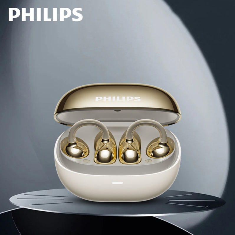 Беспроводные наушники Philips TAT3469, технология направленного звука DT6.0, Bluetooth 5.4, 38 часов работы, IPX5, AI-шумоподавление, Золотистый