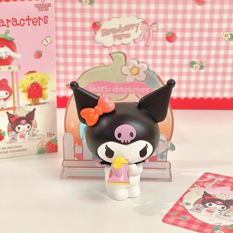 Подтвержденный персонаж - фигурка клубничная Куроми с упаковкой, серия Sanrio Strawberry Manor, примерно 7-9 см,