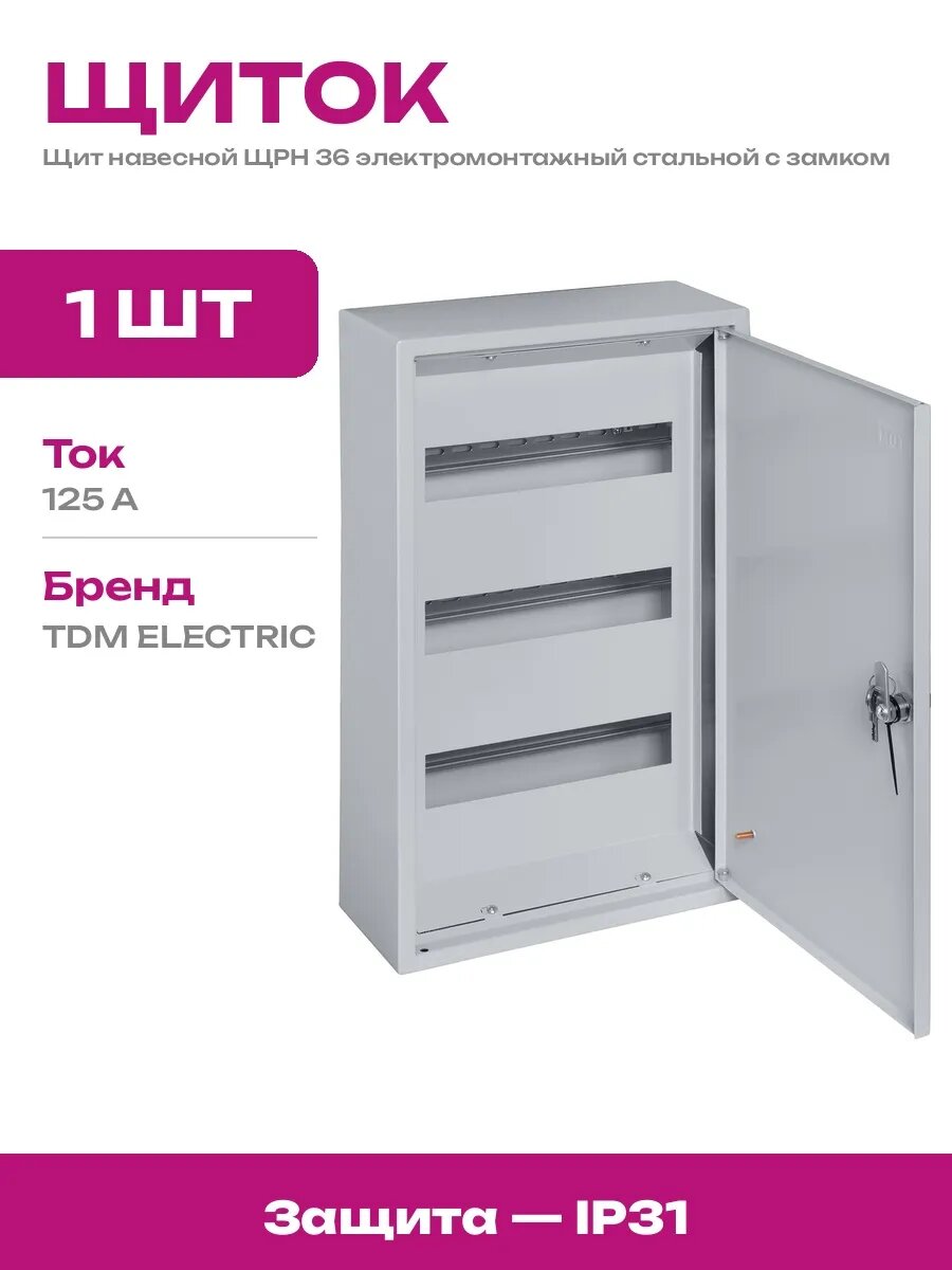 Корпус щита навесного 36 модулей стальной распределительный