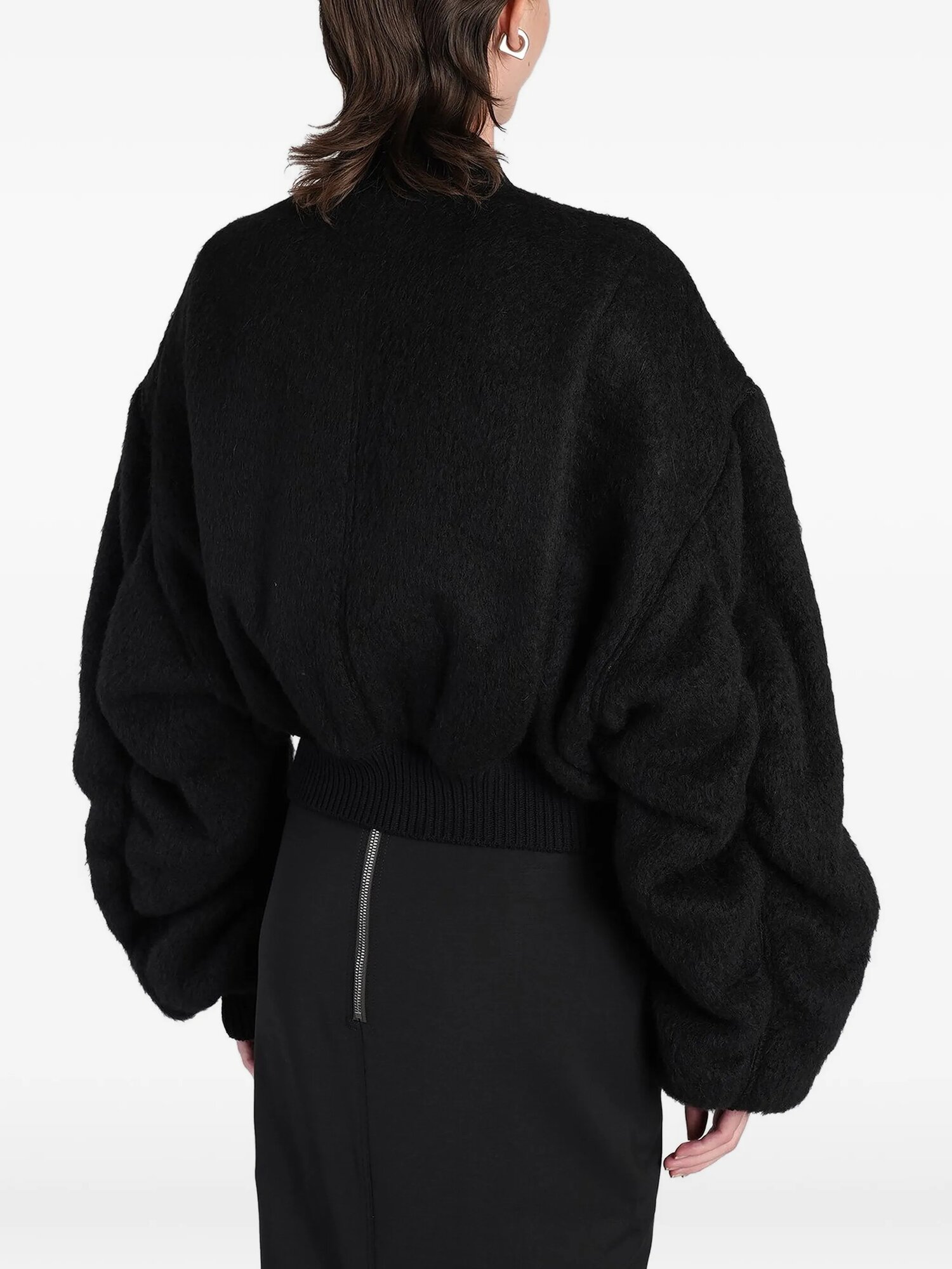 Куртка Rick Owens Cropped oversized bomber jacket, размер 40 — фото 1