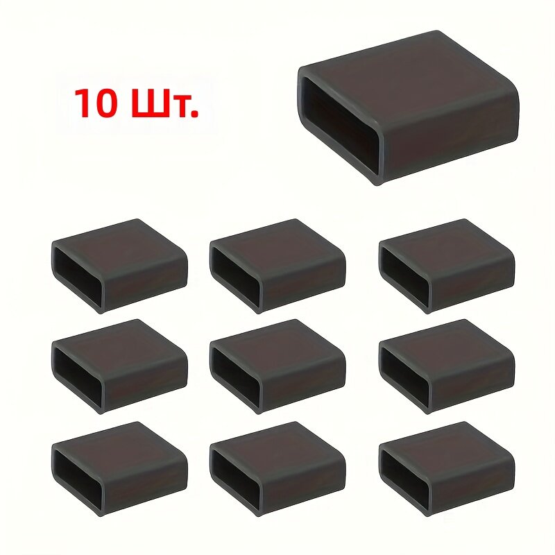 10 шт. Заглушки для USB Type-A (черные) – пылезащитные колпачки из прочного ПЭ для разъемов