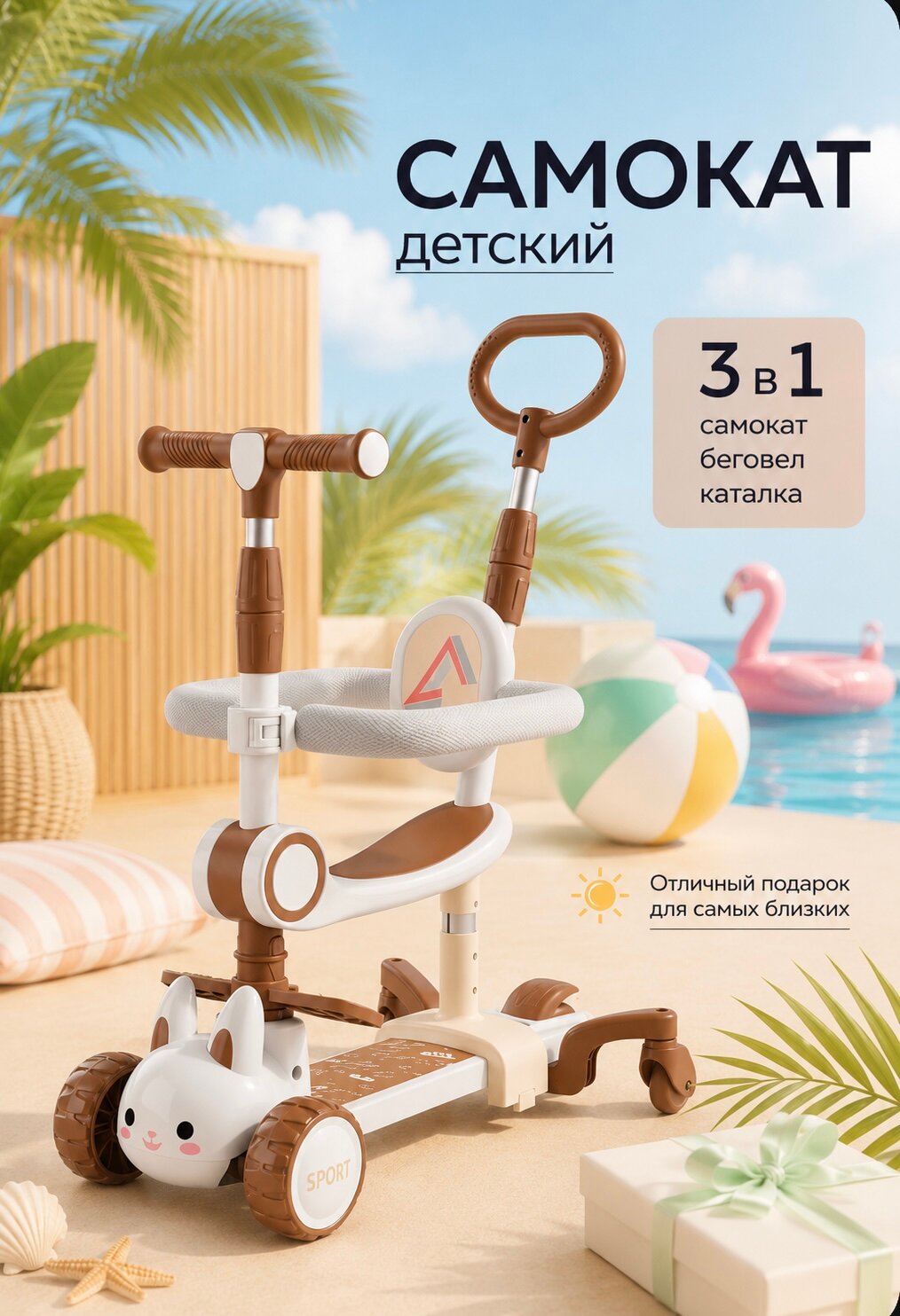 Детский самокат 3 в 1