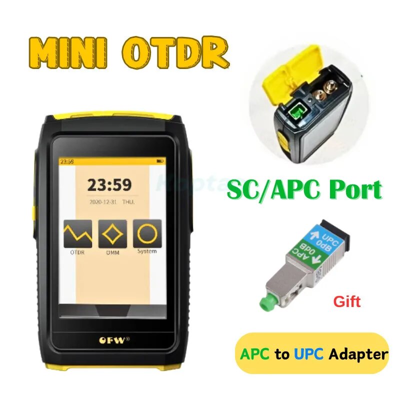 Мини OTDR OFW с SC/APC, 1550нм, 20дБ, сенсорный экран