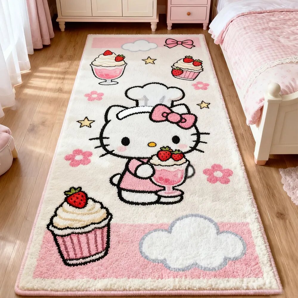 Ковер 50x80 см, детский, мультяшный, с рисунком Hello Kitty на пляже — фото 1