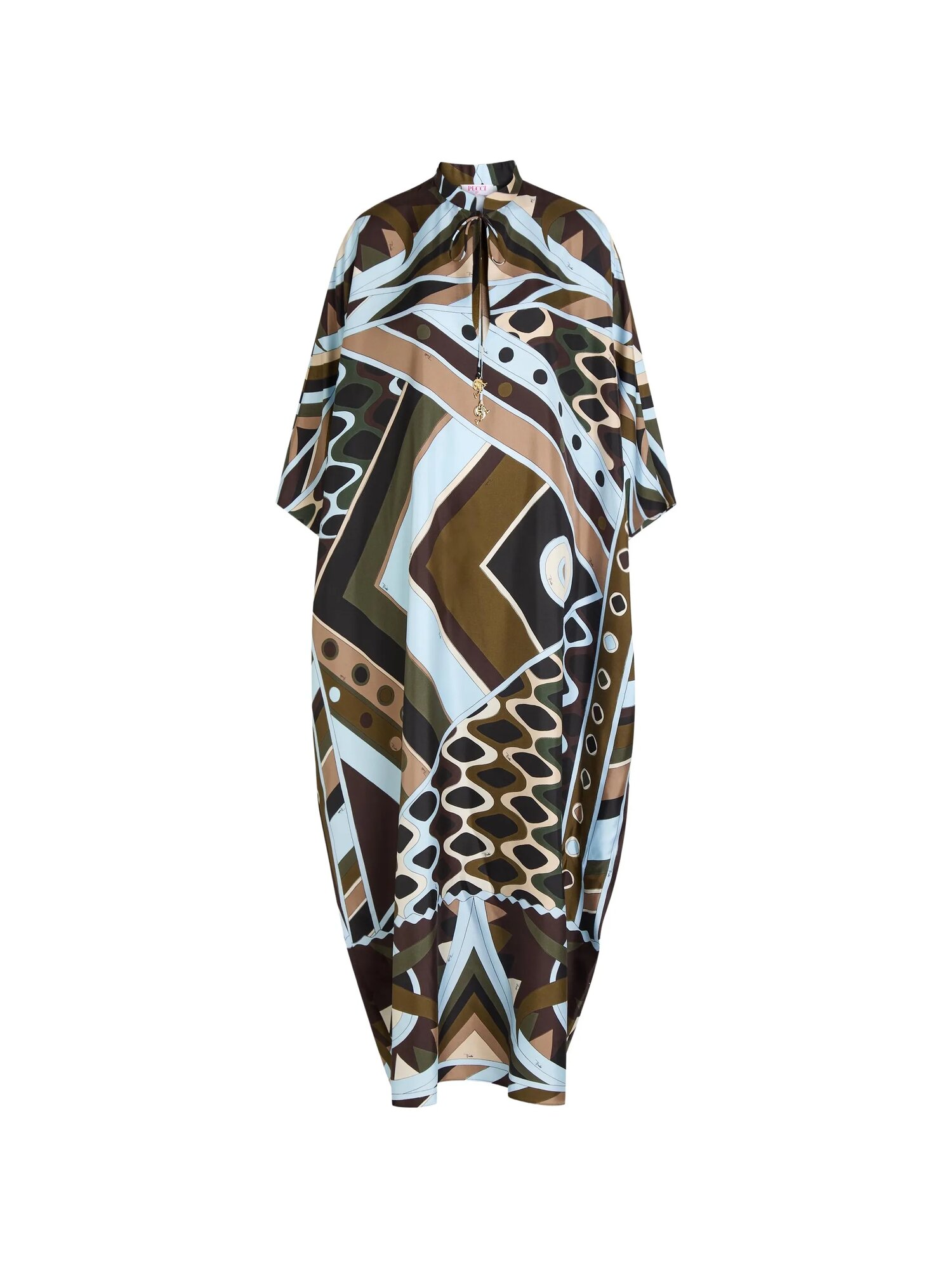 Платье Geometric-print tie-neck dress