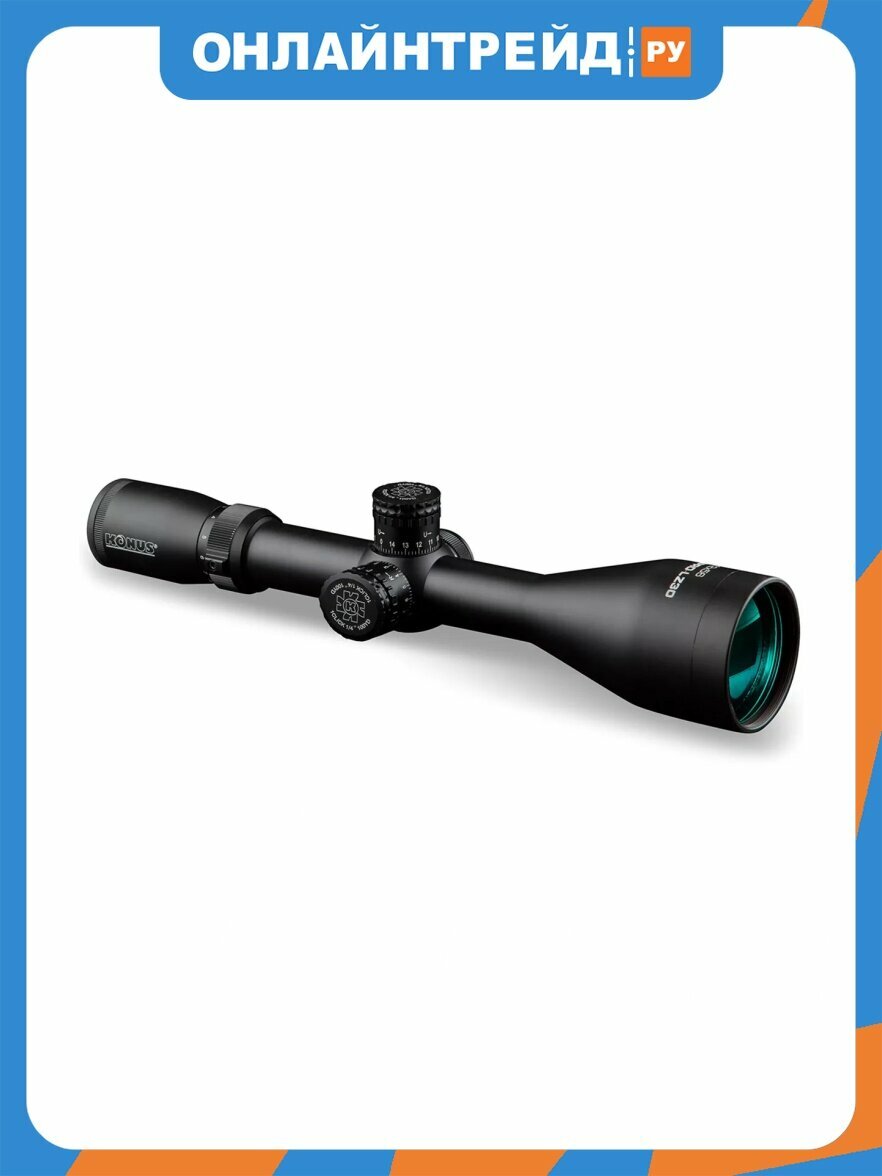 Прицел Konus pro LZ-30 3-12x56, 30мм, 30-30 гравированная, подсветка красная/голубая,1/4 МОА, широкое поле зрения, 720г
