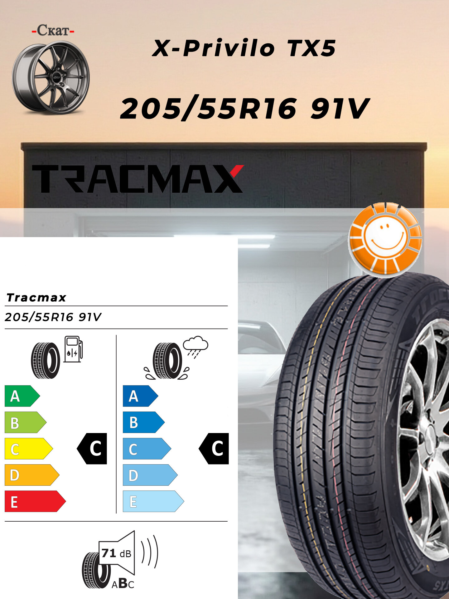 Автомобильные шины Tracmax 205/55R16 91V X-Privilo TX5 TL лето