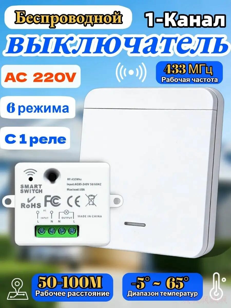 RF 433 МГц беспроводной настенный пульт дистанционного управления, мини-реле приемника, переключатель светодиодной лампы