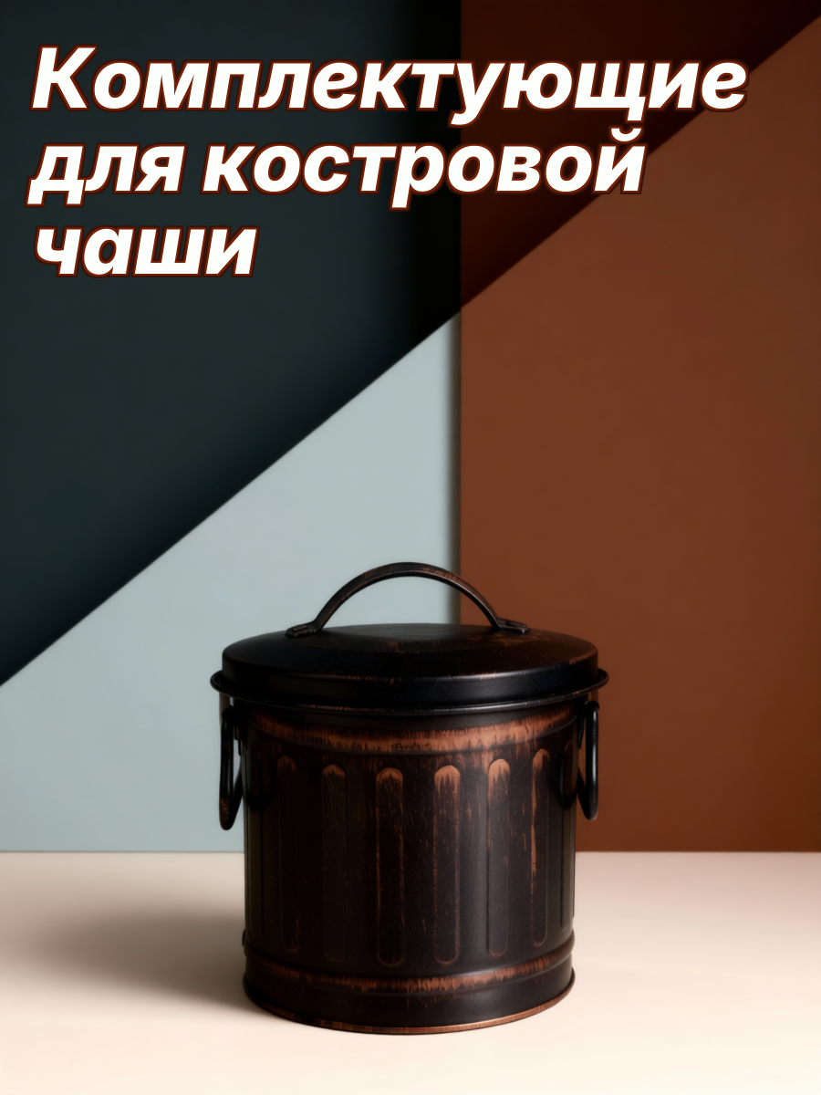 Ведро Для Пепла С Крышкой И Ручкой Ведро Для Углей Металлическое Ведро Для Барбекю Для Походов 19.00X13.00X13.00Cm