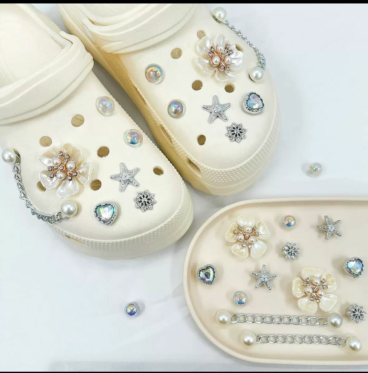 Джибитсы на crocs , сабо украшение / набор украшения для обуви / jibbitz цветы, стразы
