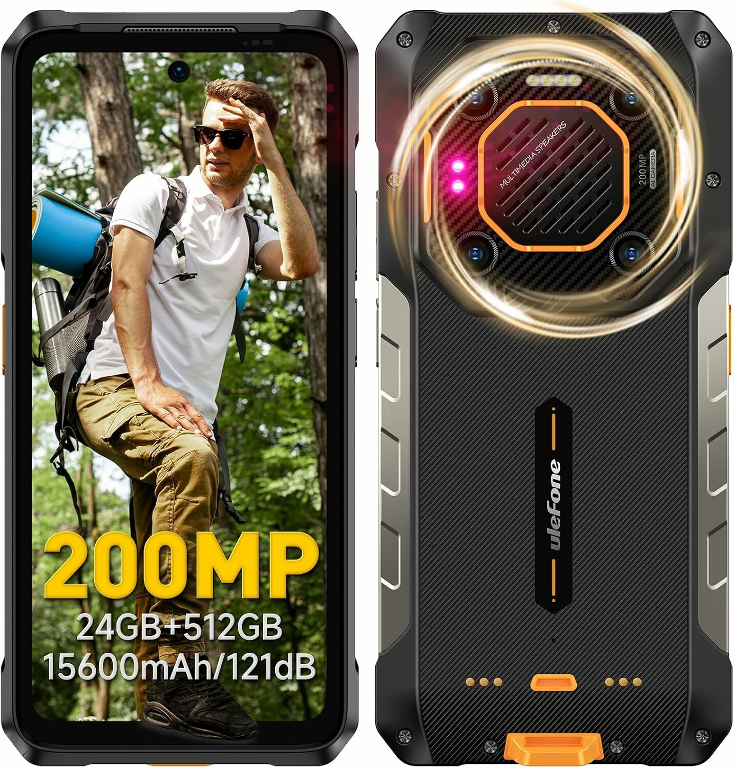 Ulefone Armor 26 Ultra 5G, 24 (12+12) ГБ, 512 ГБ памяти, 15600 мАч, 6,78-дюймовый FHD-экран.