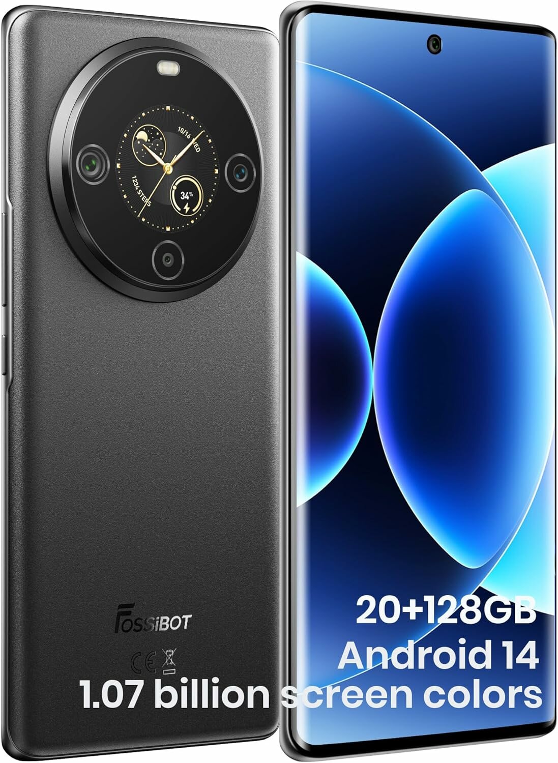 Смартфон FOSSIBOT S3 Pro, 6,67-дюймовый AMOLED-экран, 20 (6+14) ГБ 128 ГБ, 5000 мАч