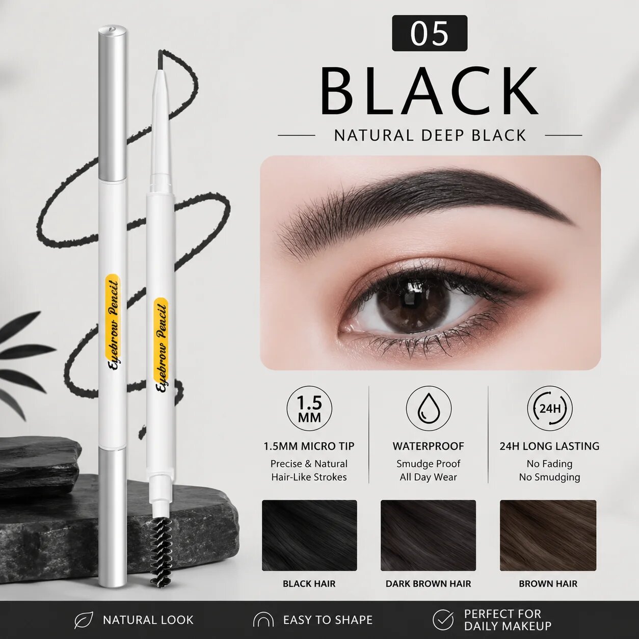 Карандаш для бровей Kemelo 05 Black
