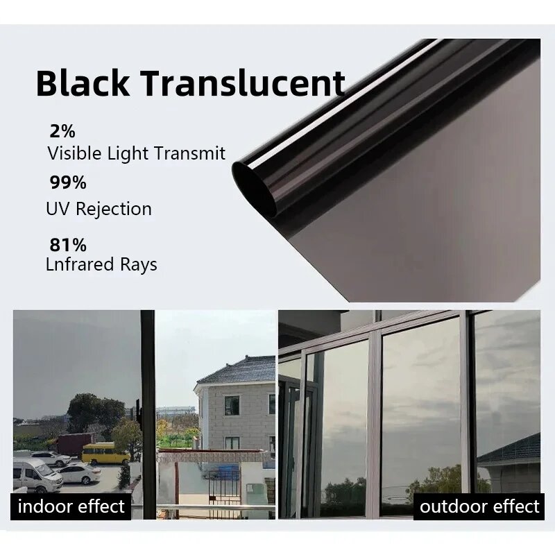 Черная тонирующая пленка для окон Black-translucent