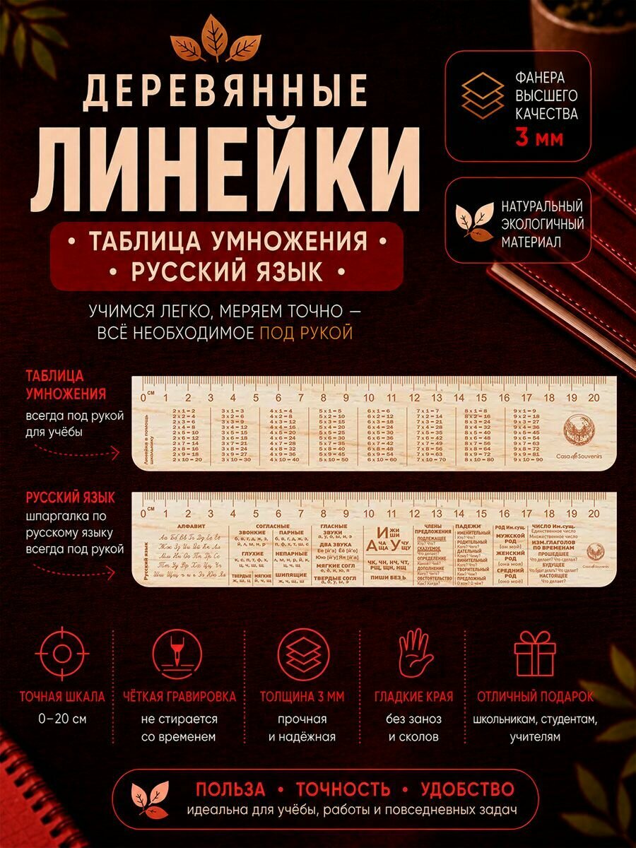 Справочные линейки шпаргалки Математика и русский язык 2 шт