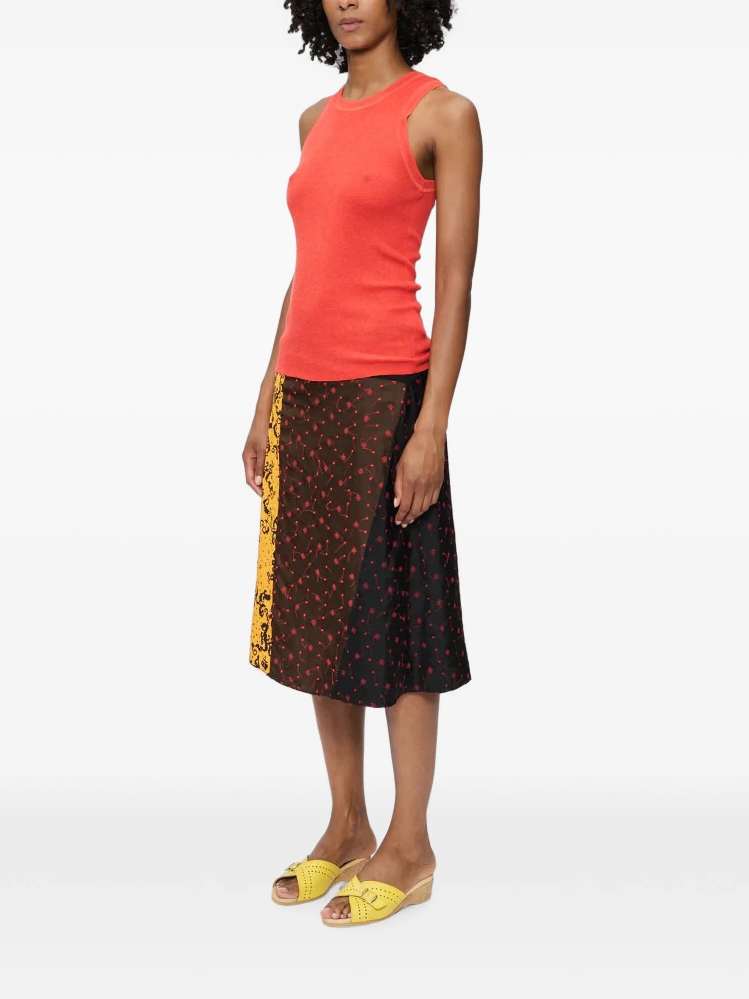 Юбка 6397 Scraps patchwork silk midi skirt, размер 42 — фото 1