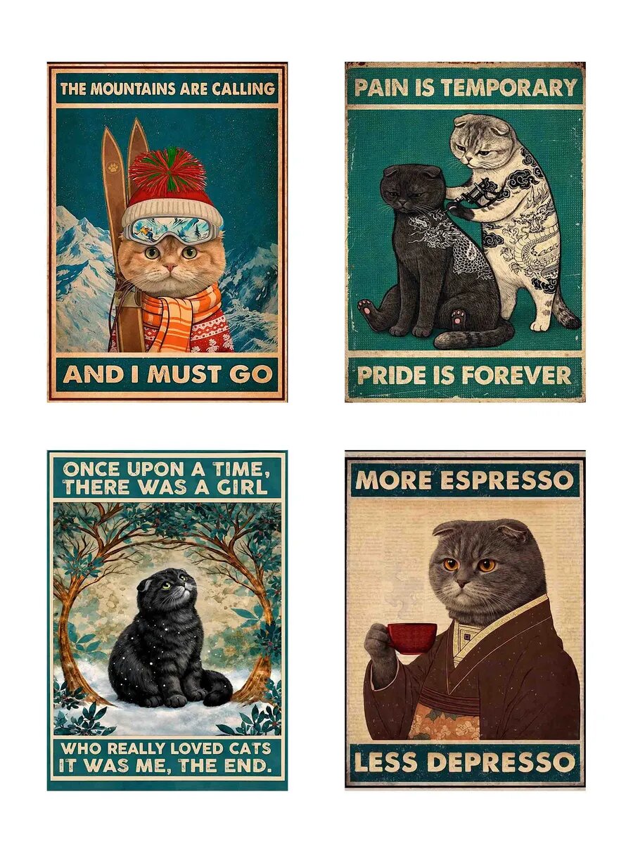 Шотландская вислоухая кошка, More Espresso, 4 Плаката, 30