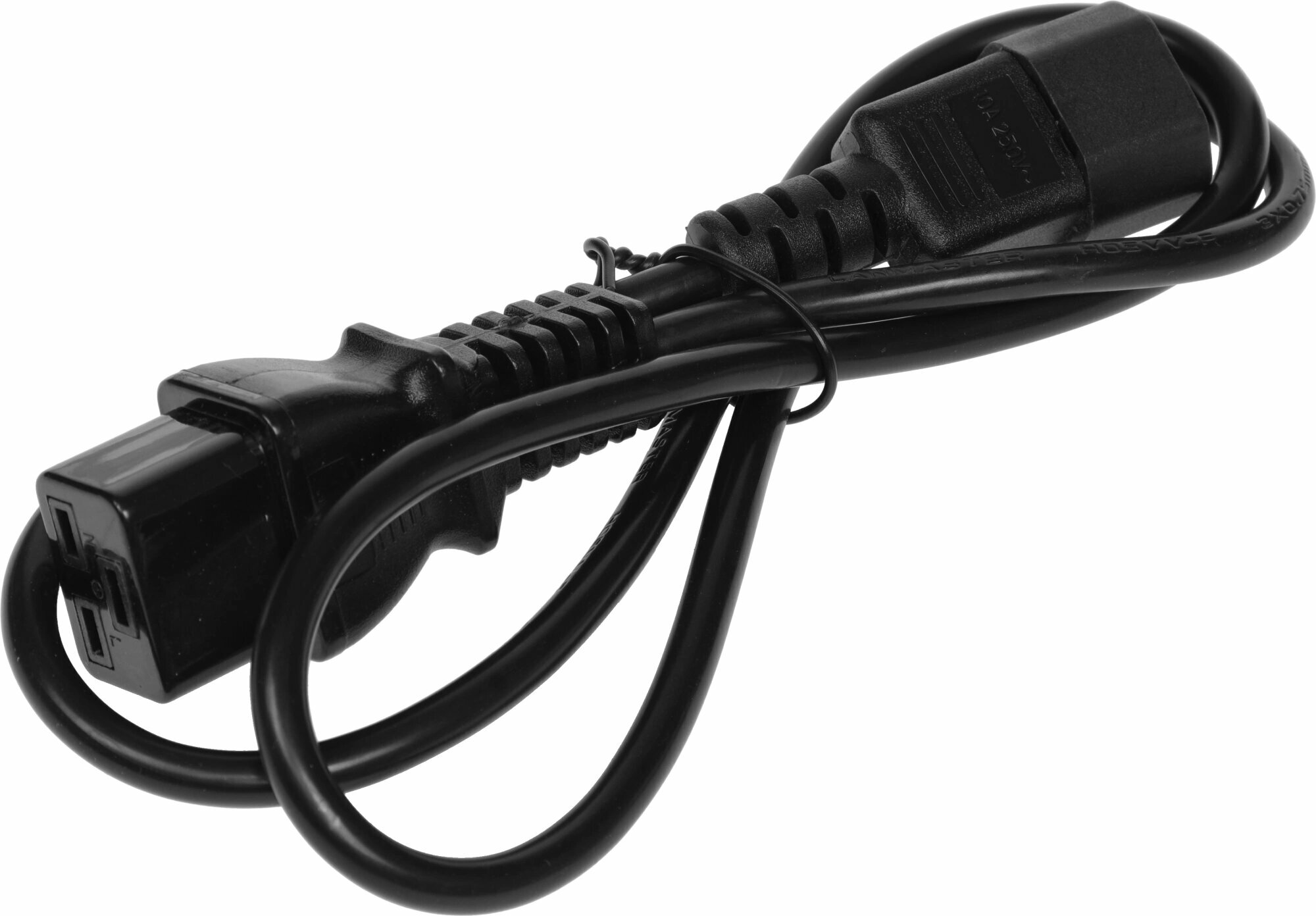 Шнур питания Lanmaster LAN-PP19/14-1.0-BK проводник:3x0.75мм2 1м 220В 10А черный