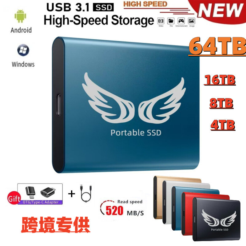 USB 3.0 M.2 внешний SSD-накопитель 1ТБ золотой портативное высокоскоростное хранилище для ноутбуков и ПК