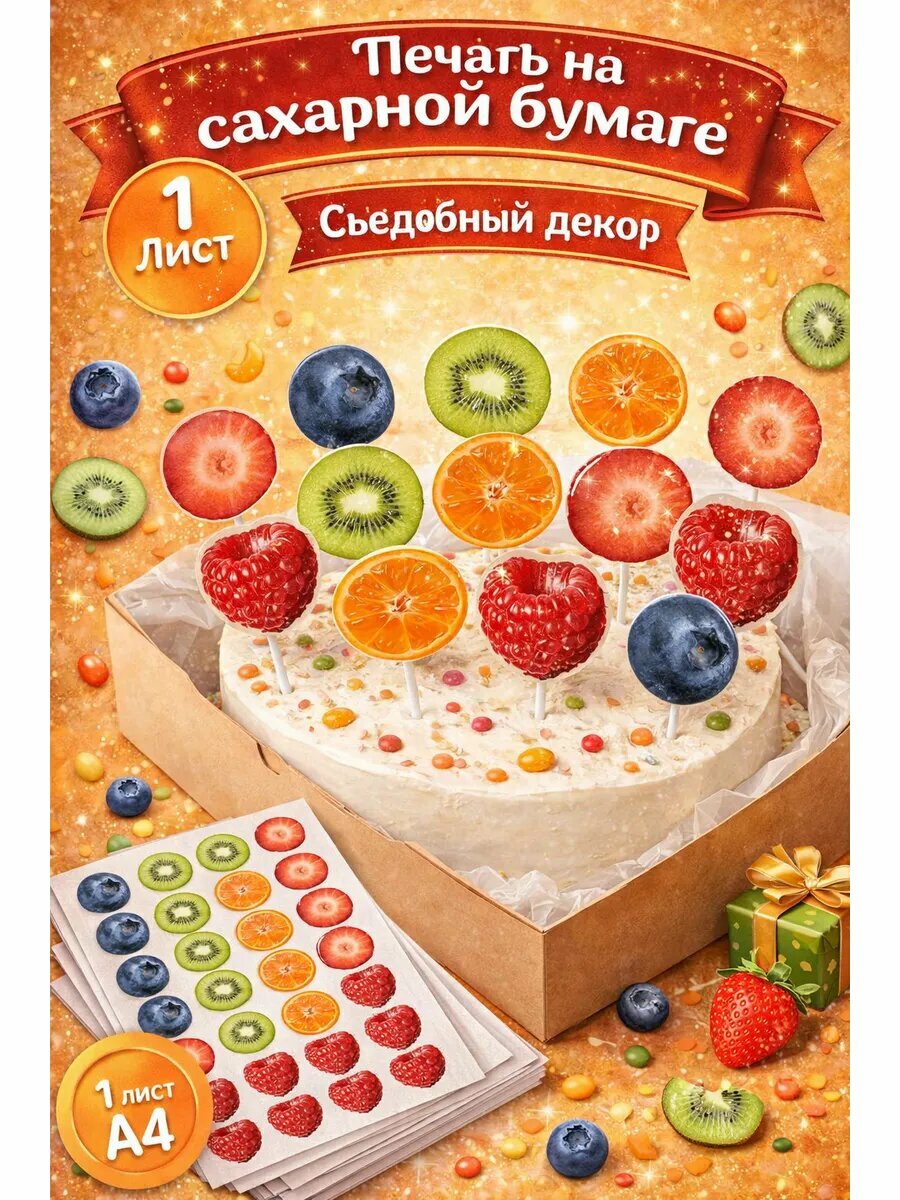 Печать на сахарной бумаге на 14 лет - 1 лист А4
