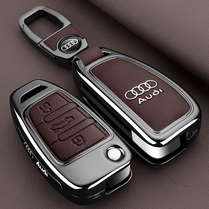 Кейс-браслет для ключей Audi D Style мокко коричневый с металлической пряжкой