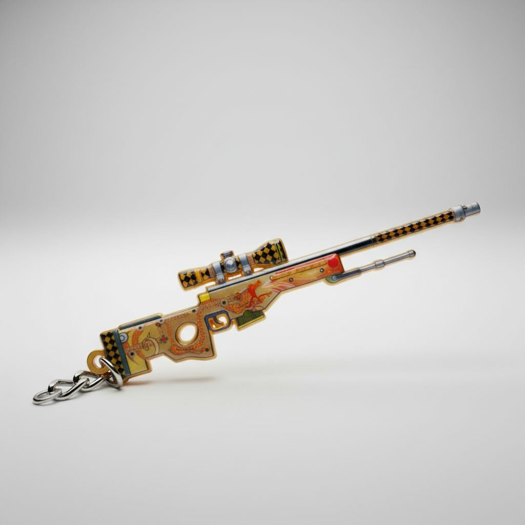 Стандофф 2 / CS: GO AWP Dragon Lore Keychain Брелок Dragon Lore AWP Коллекционный Сувенир Counter Strike Подарок Фанату CS2